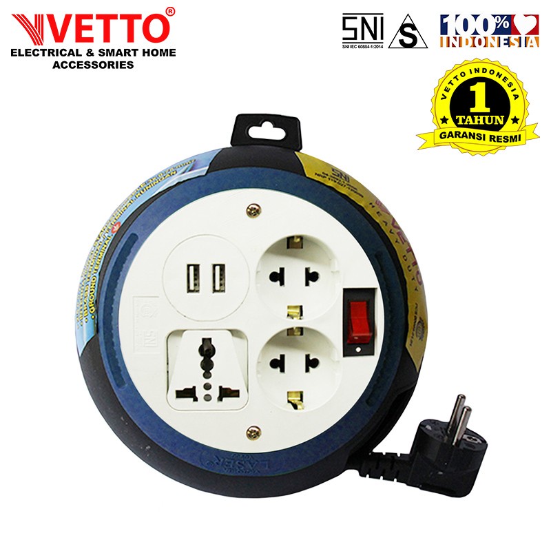 Jual VETTO Kabel Roll V8685/5M SW TB USB - Box Kabel 5 Meter SNI ...