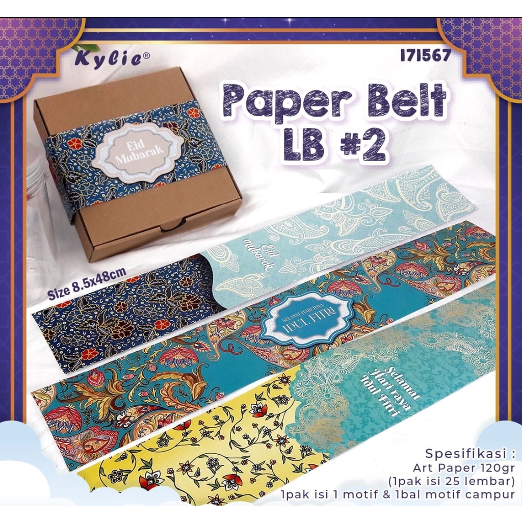 Jual paper belt idul fitri LB 2 satuan 8.5 x 48 cm art paper 120 gsm ...