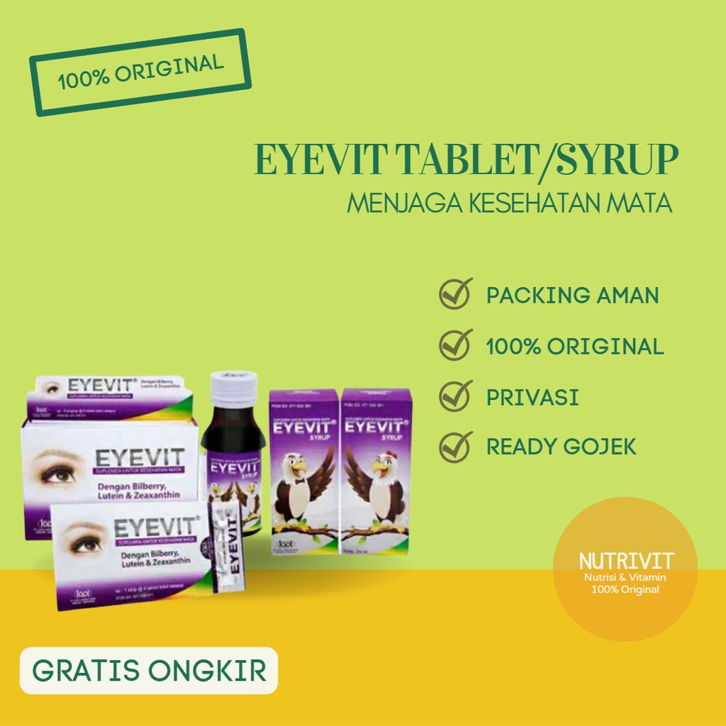 Jual EYEVIT VITAMIN MATA ISI 6 TABLET / SYR 60 ML | Shopee Indonesia