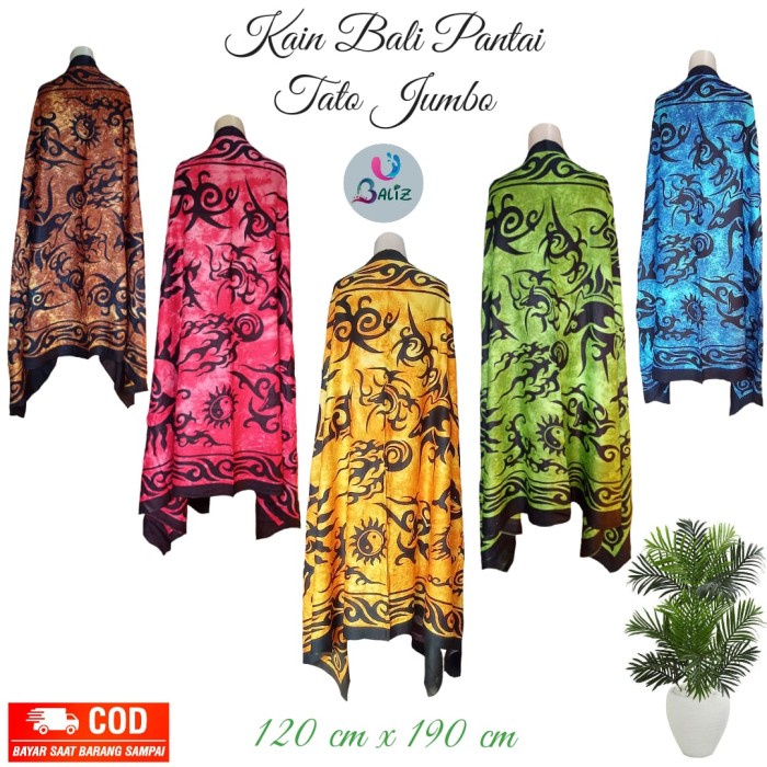 Jual Kain Kain Bali Pantai/Kain Bali Motif Tato Jumbo Baru/Sarung Bali ...