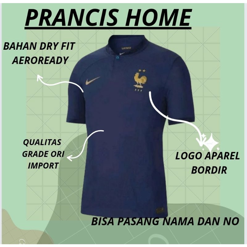 Jual JERSEY PERANCIS_PIALA DUNIA 2022 QATAR BAJU BOLA TIMNAS PRANCIS ...