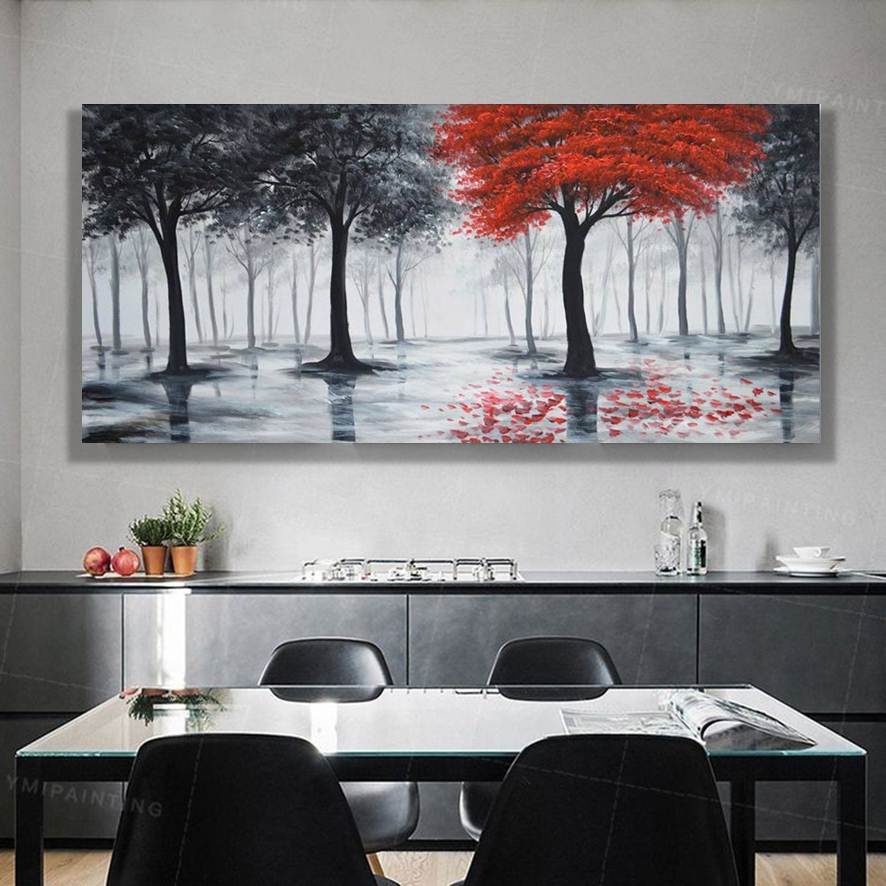 Jual Lukisan Kanvas Canvas 60x120cm Motif Pohon Hutan Aesthetic Asli ...