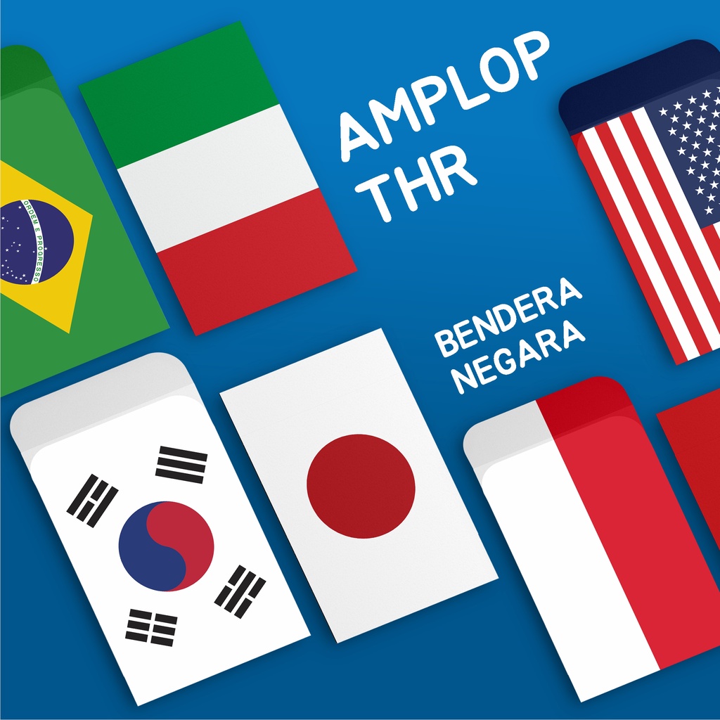 Jual AMPLOP THR UNIK 1PACK ISI 8 // ANGPAU BENDERA NEGARA // AMPLOP ...