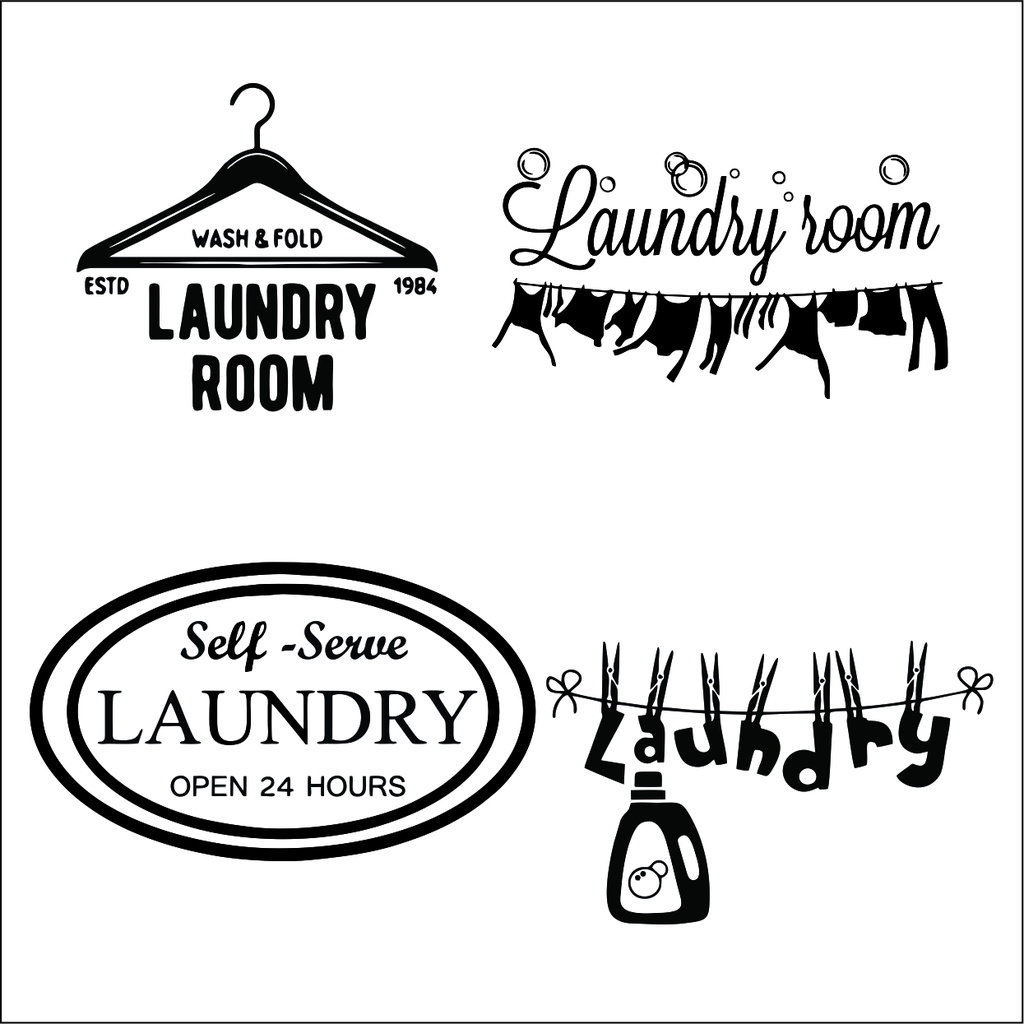 Jual Wall Sticker Laundry Cutting Stiker Dinding Kaca Tembok Murah ...