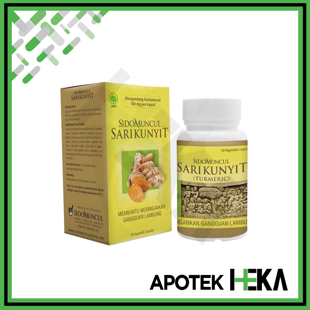 Jual Sari Kunyit Sido Muncul Botol Kuning isi 50 Kapsul - Herbal Lambung (SEMARANG) | Shopee ...