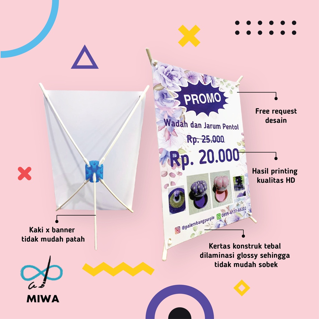 Jual Custom Free Desain Stand Mini X Banner A4/A3 | Stand Art Paper ...