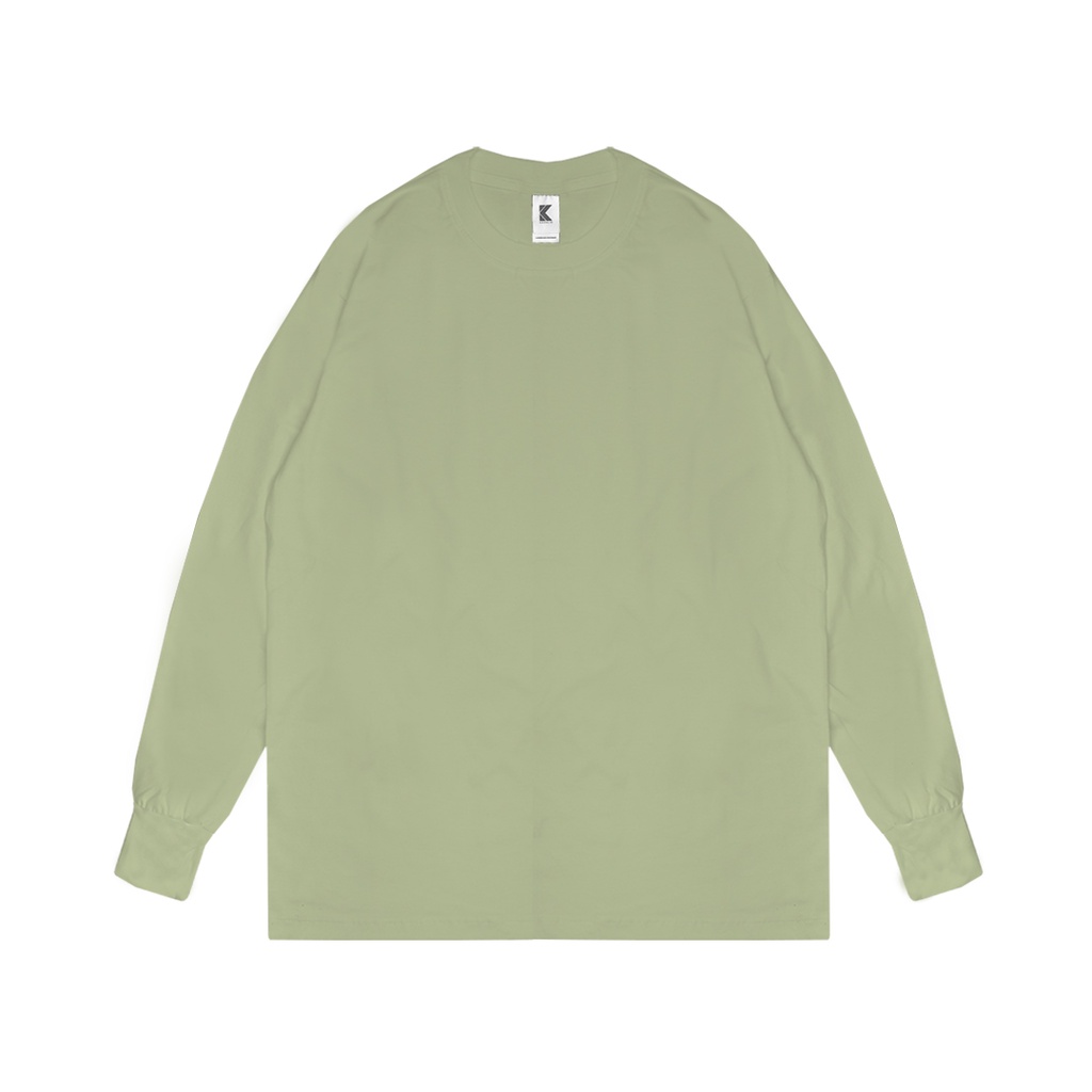 Jual Kausu - Long Sleeve Sage Green - Lengan Panjang HIjau Sage 30s ...