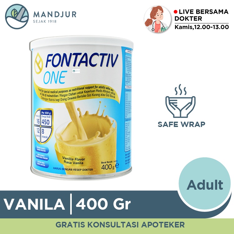 Jual FontActiv One Rasa Vanila 400 Gr - Susu Penambah Nutrisi Dewasa ...