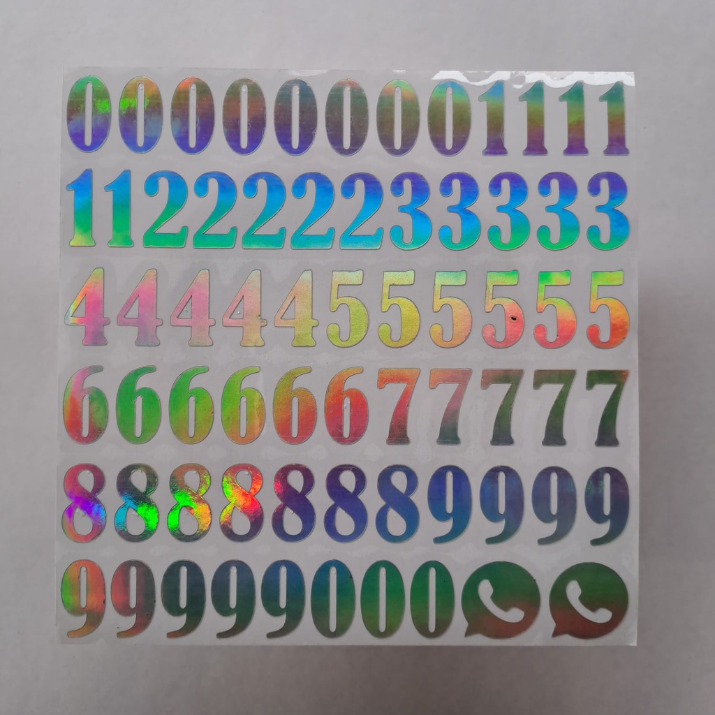 Jual stiker cutting angka tinggi 2cm per angkanya - bahan reflektive ...