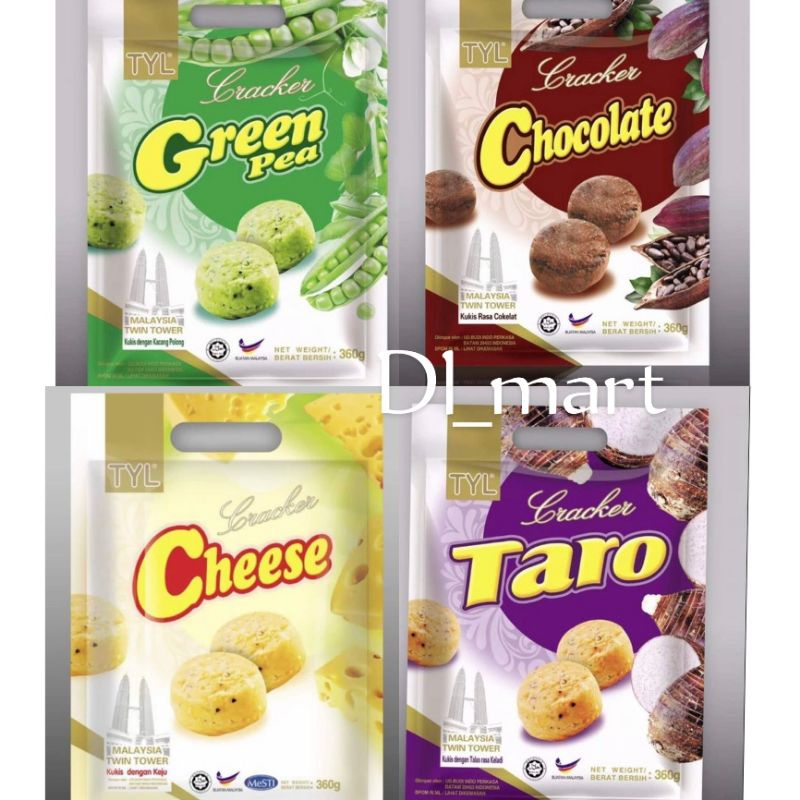Jual TYL Cracker Chocolate / TYL Cracker Greenpeas Cheese / Biskuit Yam ...