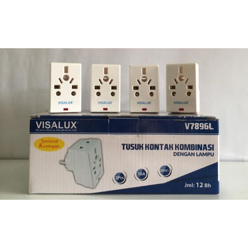 Jual Visalux V7896L Tusuk Kontak kombinasi + lampu 10A 250V SNI ...
