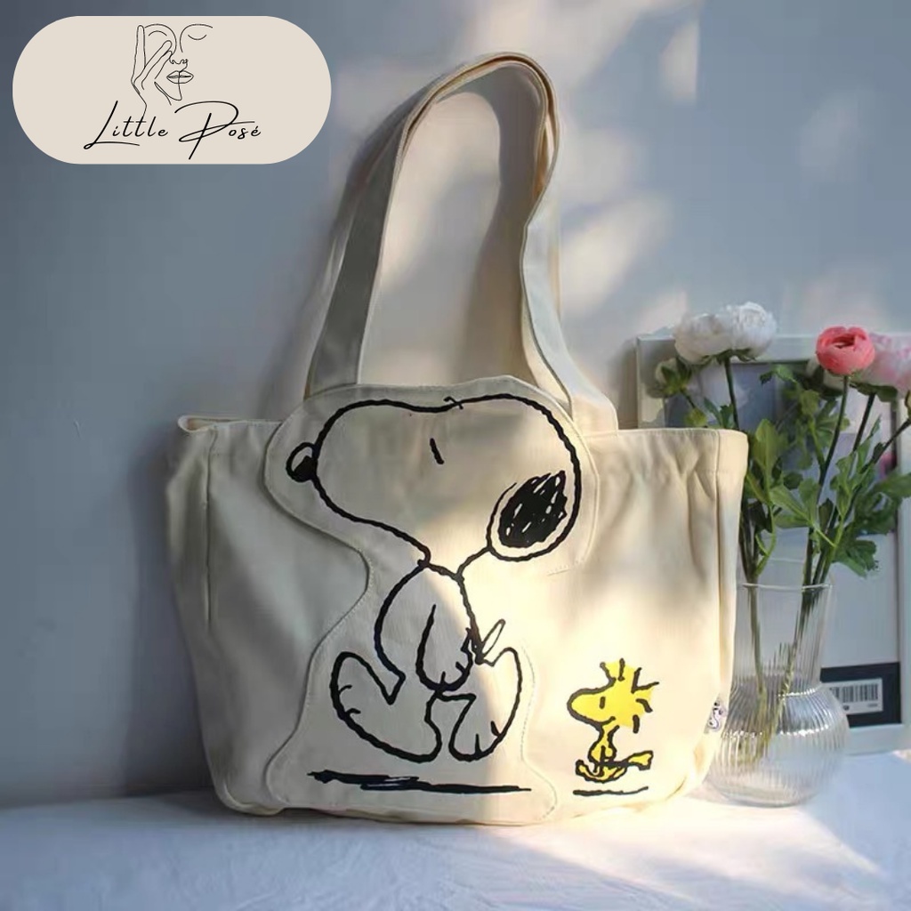 Jual Snoopy Canvas Tote Bag Tas Bahu Laptop Snoopy | Shopee Indonesia