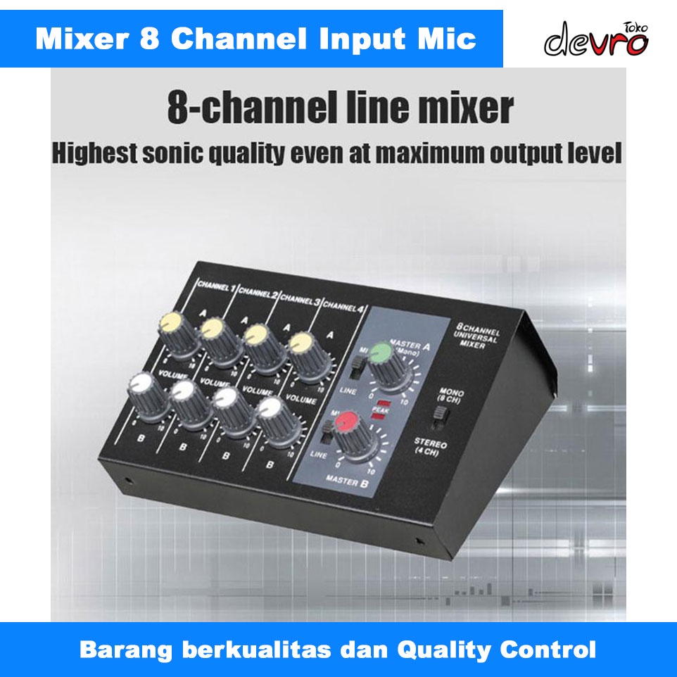 Jual Mixer 8 Channel Professional Console Karaoke Input Mic - WEITESI ...