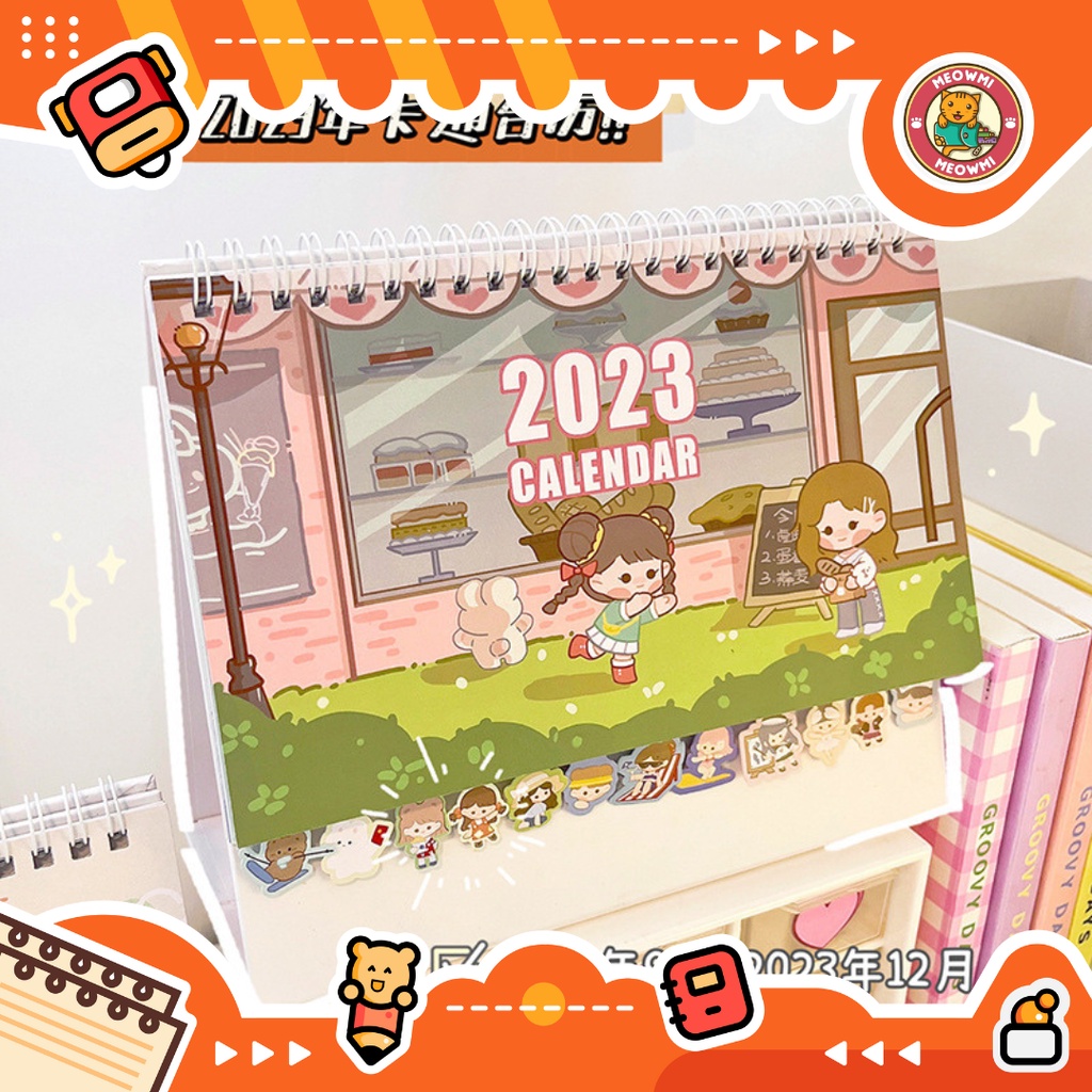 Jual Kalender Meja 2023 Desktop Calender Aesthetic Karakter Momo Chan ...