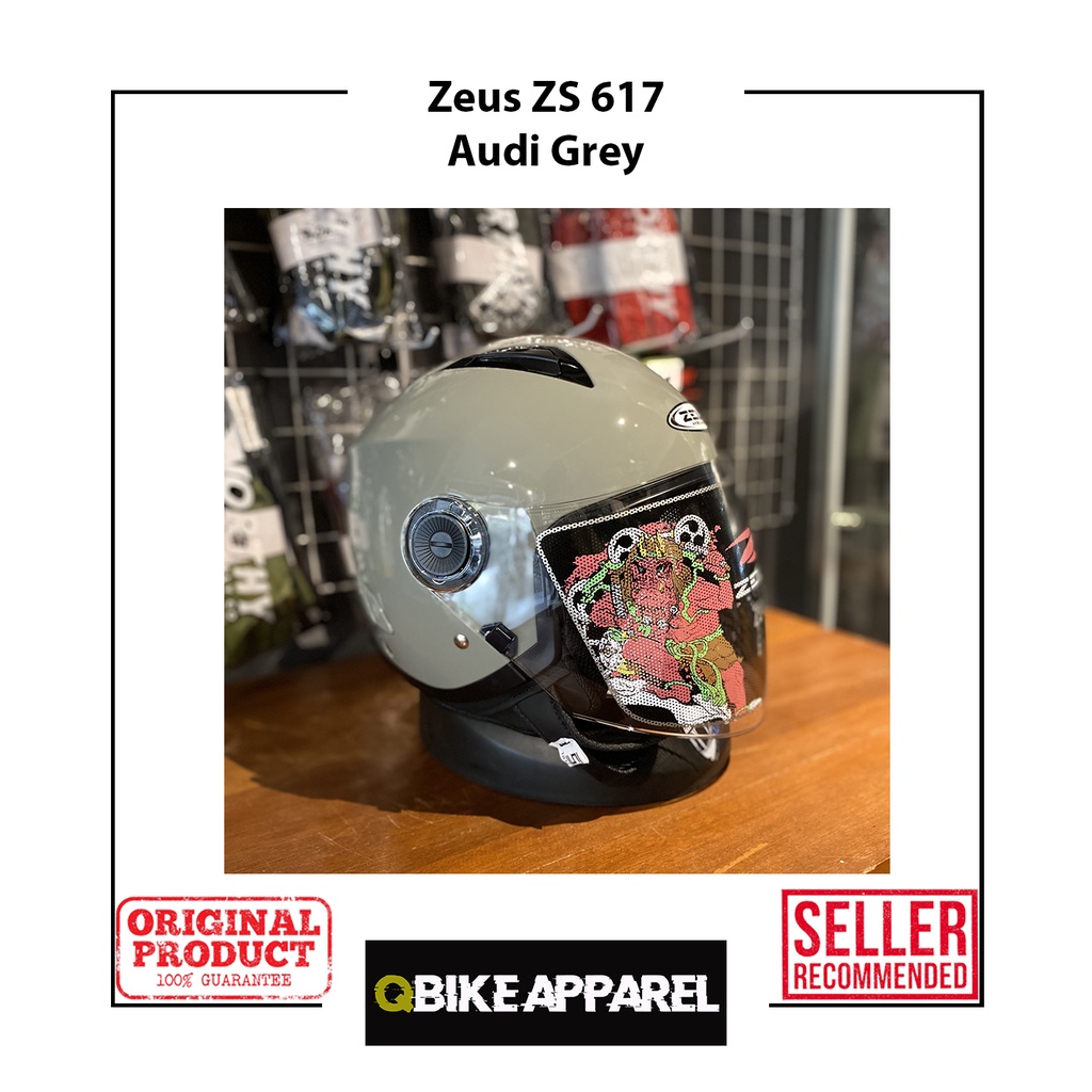 Jual Helm Motor Half Face Zeus ZS 617 Audi Grey | Shopee Indonesia