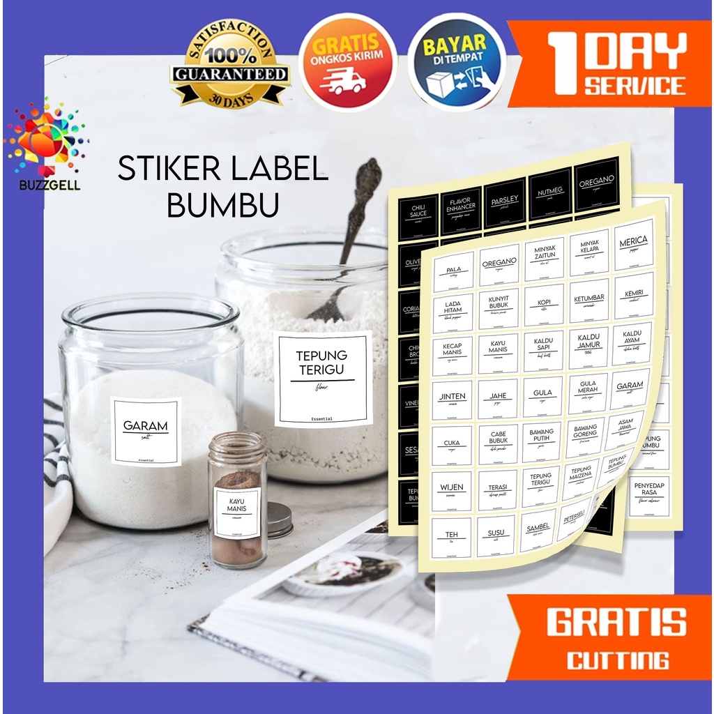 Jual Sticker Label Bumbu Stiker Toples Penyimpanan Penanda Makanan ...