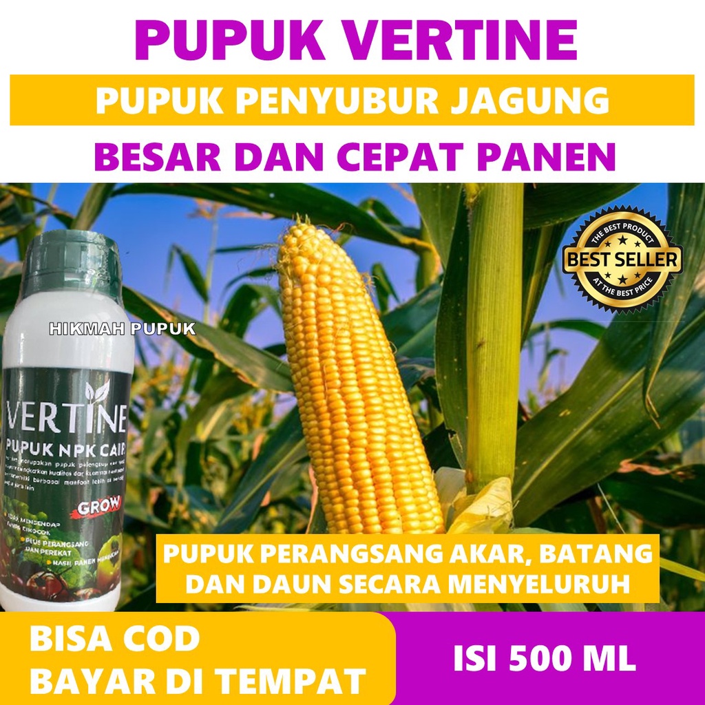 Jual BISA BAYAR DI TEMPAT PUPUK NPK Cair Pelebat dan Pembesar Jagung VERTINE isi 500 ML Pupuk ...