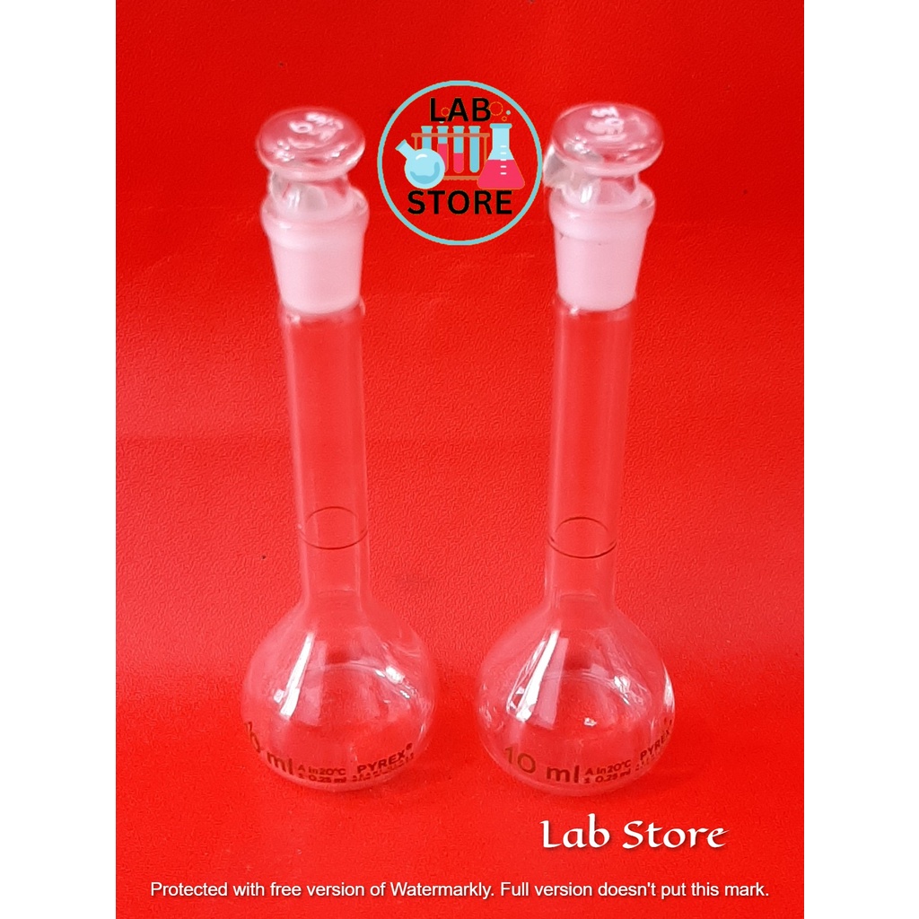 Jual Labu ukur 10ml Pyrex / Volumetric Flask 10ml Pyrex / Labu ukur ...