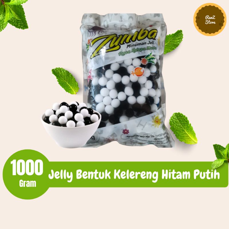 Jual jelly bentuk mutiara besar hitam putih kemasan 1kg | Shopee Indonesia