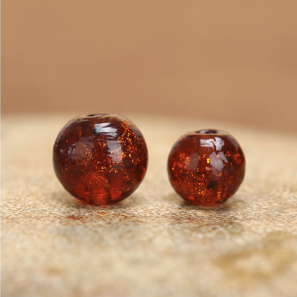 Jual Manik-Manik Kristal Luminous Corak Bunga Bentuk Bulat Lampwork ...