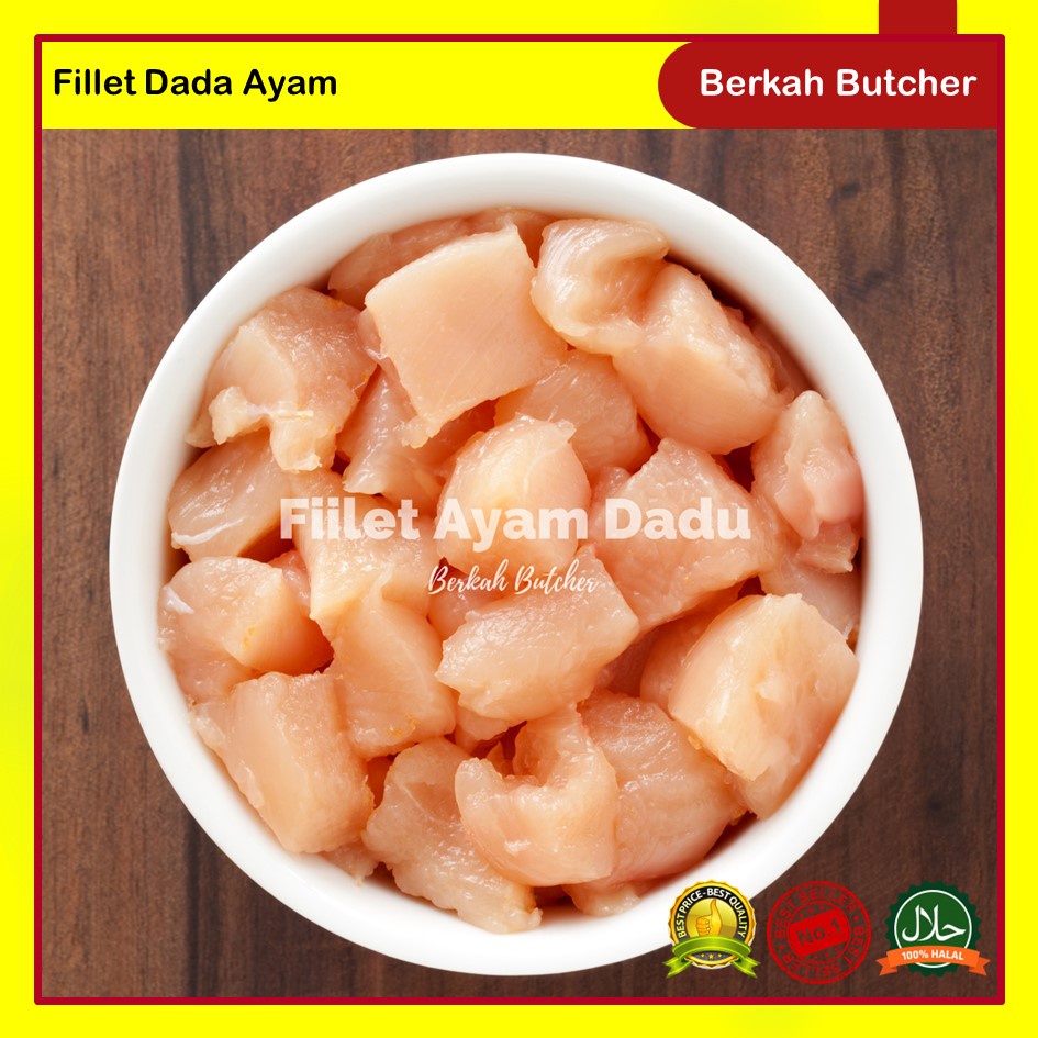 Jual Daging Boneless Dada Ayam Fillet 1kg Potong Dadu - Berkah Butcher ...