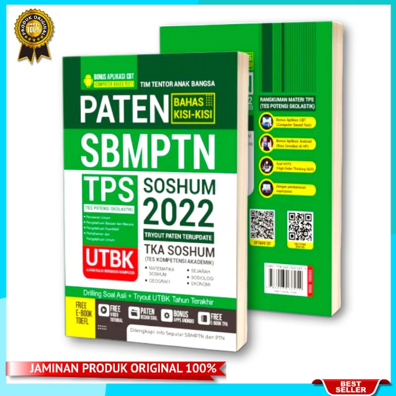 Jual Buku SBMPTN SOSHUM 2022 : Bahas Kisis - Kisi TKA UTBK TPS Tes ...