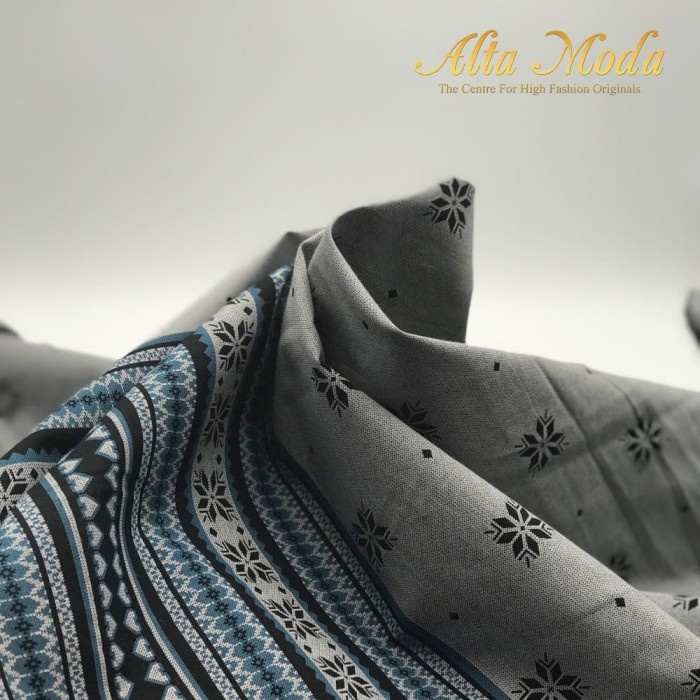 Jual Kain Alta Moda Batik Katun Tenunan Motif Bintang Abu Abu - Modern ...