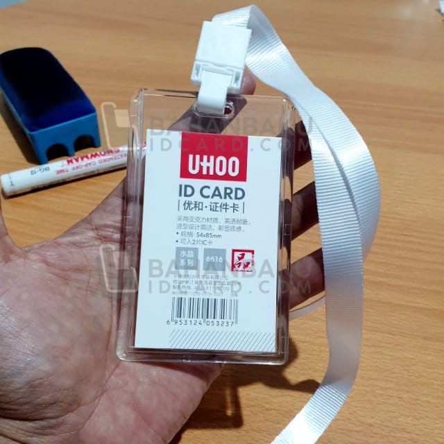 Jual Card holder Acrylic Transparent Badge ID Card casing Kartu pegawai ...