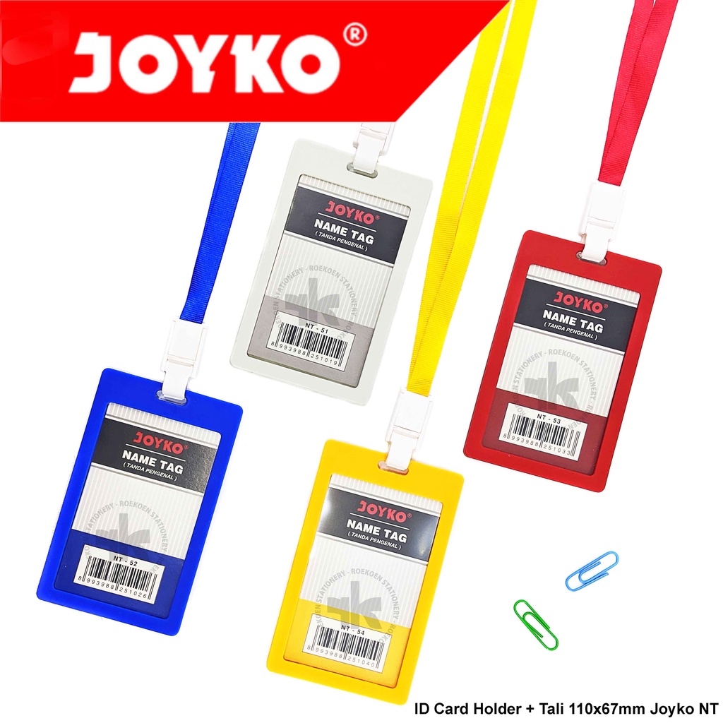 Jual Joyko ID Card Holder Plastik 67x110mm NT Lanyard Plastik Warna ...