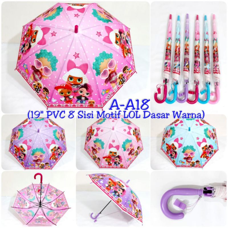 Jual Payung anak Karakter Motif Lol, bt 4 sisi dan rainbow surprise ...