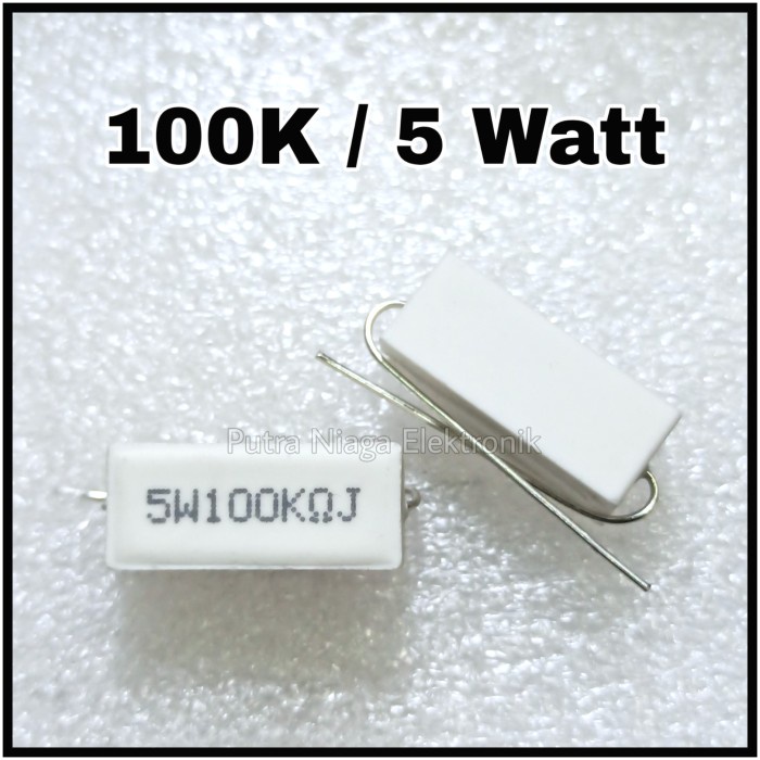 Jual Resistor 100K ohm 5 watt 100Kohm 5W keramik / kapur / cemen 100K ...