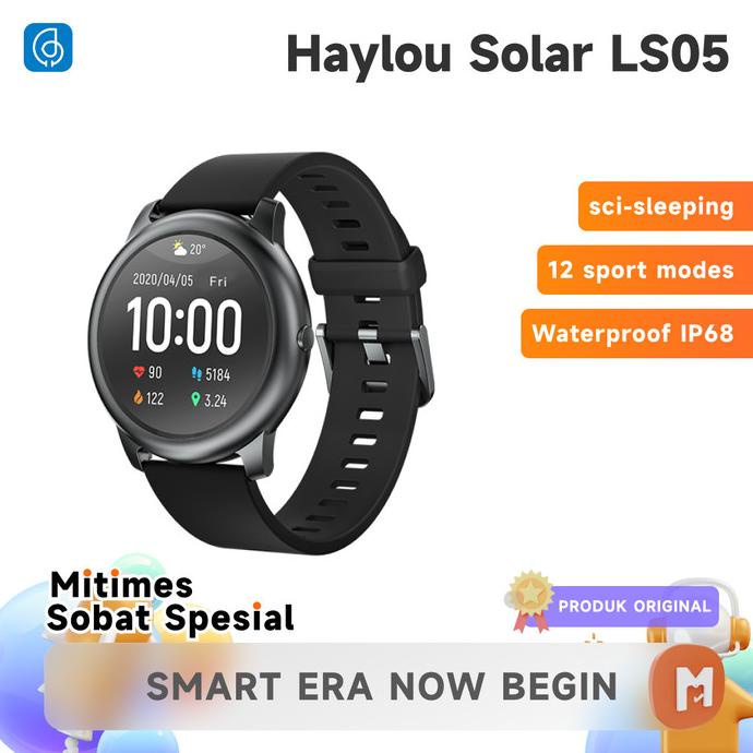 Jual Haylou Solar LS05 Smartwatch IP68 Waterproof Heart Rate Monitoring ...