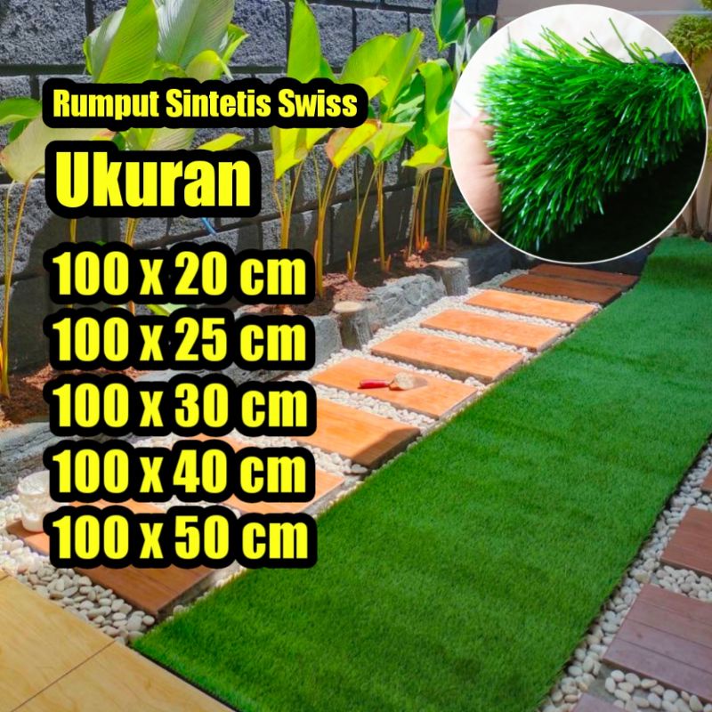 Jual RUMPUT SINTETIS SWISS UKURAN 100X20 100X25 100X30 100X40 100X50 CM ...
