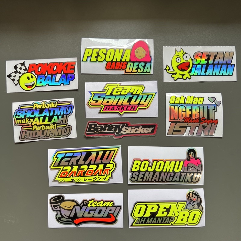 Jual STICKER Stiker TEAM NGOPI TEAM SANTUY PESONA GADIS DESA Cutting ...