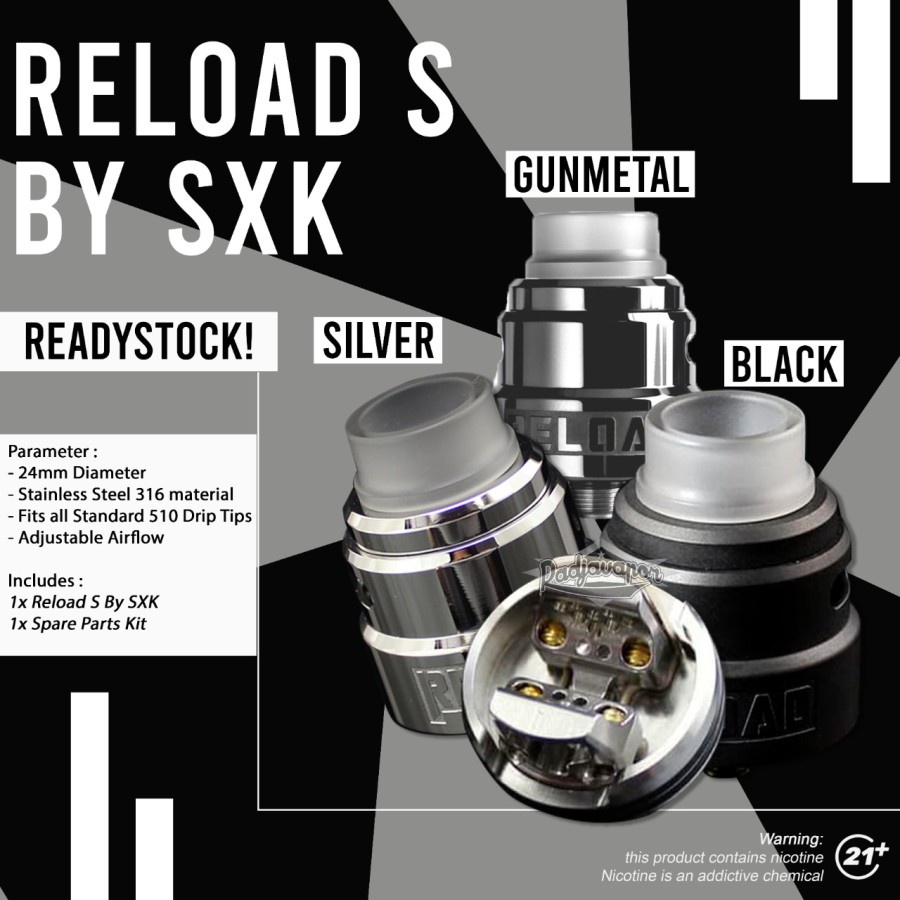 Jual RELOAD S RDA BY SXK ATOMIZER VAPE | Shopee Indonesia