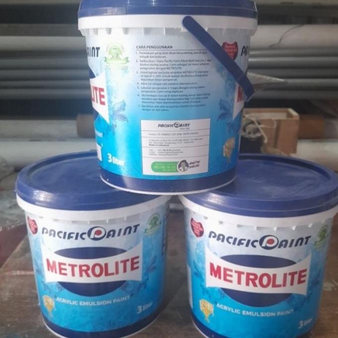 Jual Cat Tembok Metrolite Putih 3 Liter Galon 5 Kg Pacific Paint Unik ...