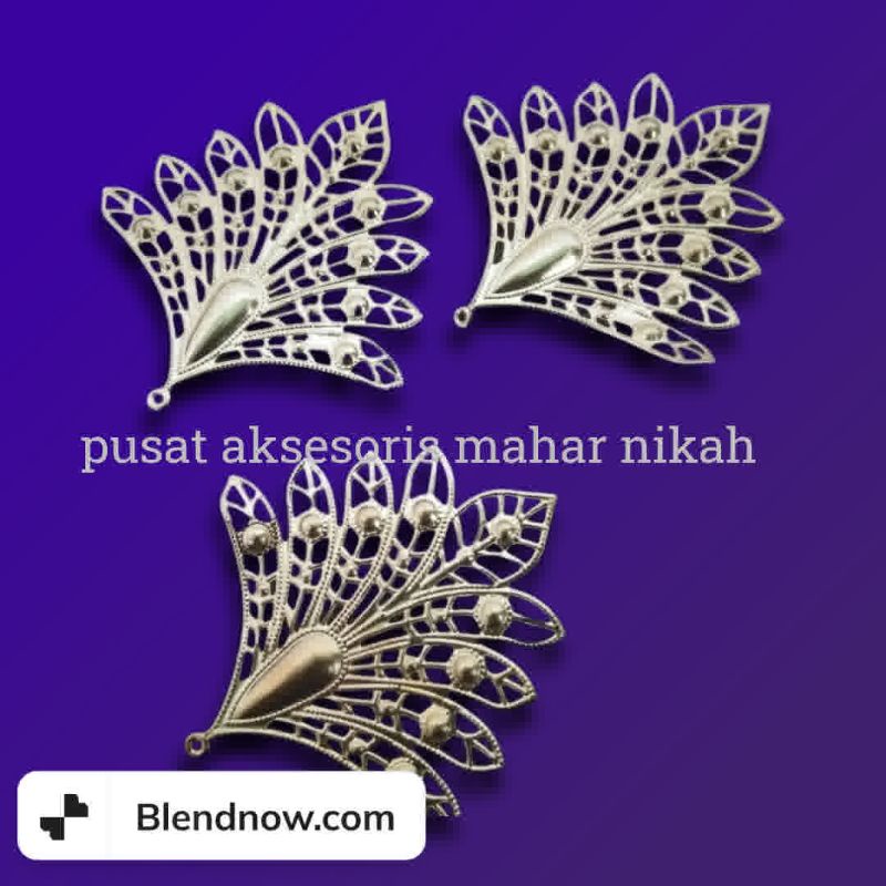 Jual lempeng/carm model ekor merak warna gold,untuk aksesoris mahar ...