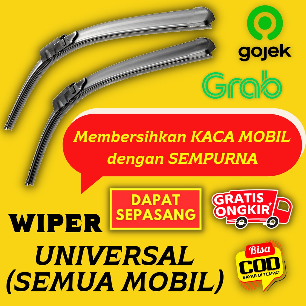 Jual wiper mobil frameless sepasang isi 2Pcs untuk semua jenis mobil ...