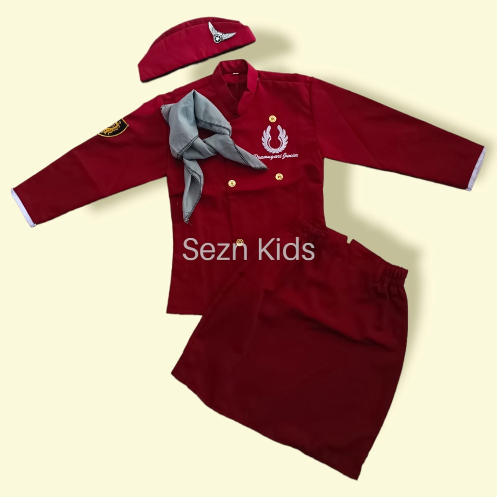 Jual Baju Anak Model Pramugari Junior Merah Maroon | Shopee Indonesia