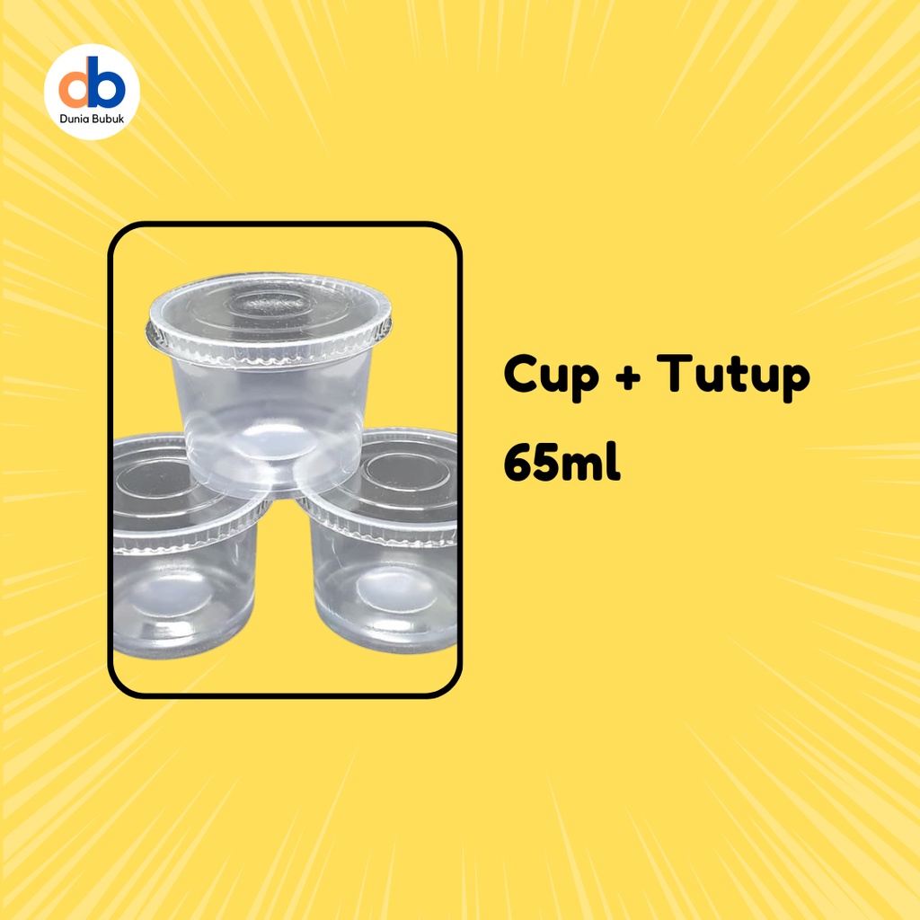 Jual Cup + Tutup isi 50pcs / Gelas cup puding 65ml / Cup puding plastik ...