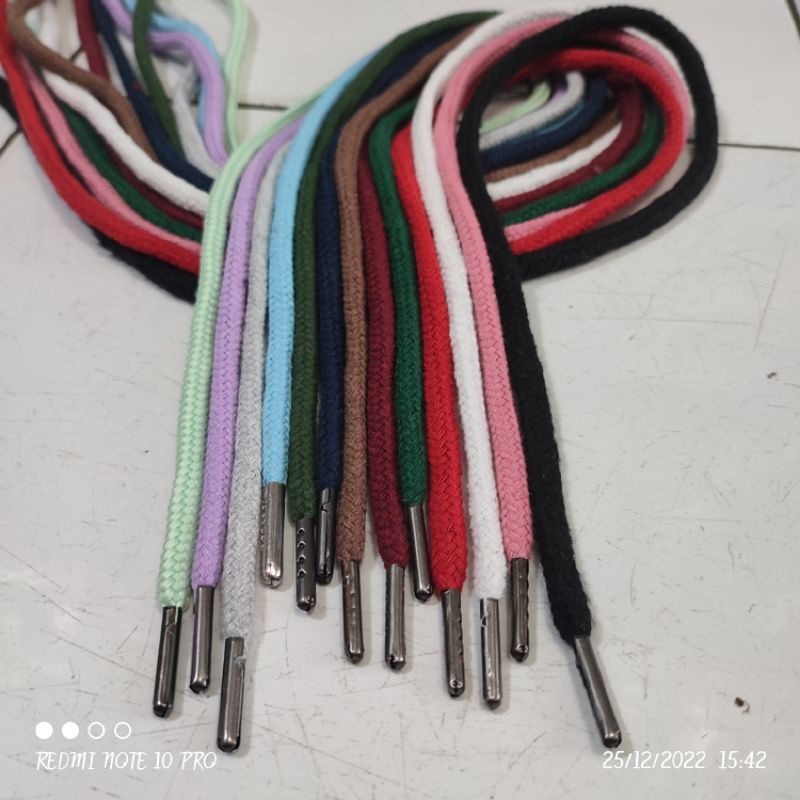 Jual tali hoodie katun / tali jaket / premium aglet besi | Shopee Indonesia