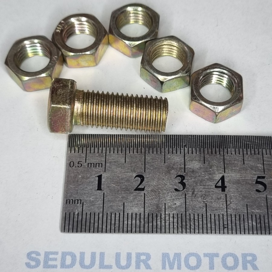 Jual Baut Mur Kuning M10x25 Kunci 14mm Drat 10mm Panjang 2,5cm | Shopee ...