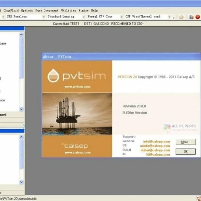 Jual PVTSim 20 - Calculate the thermodynamic system containing water ...