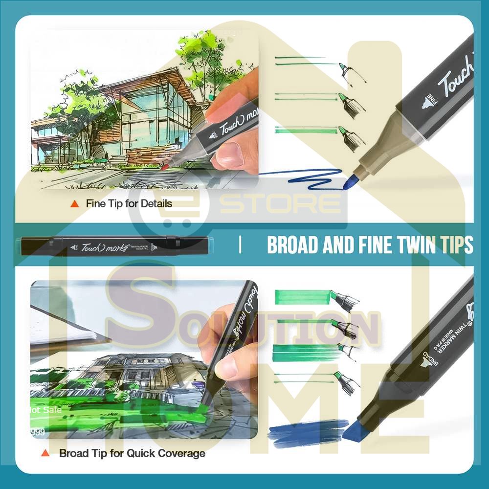 Jual HSS TOOLS - TOUCH COCO Spidol Dual Side Art Sketch Marker Drawing ...