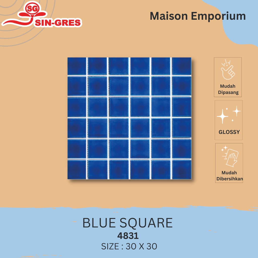 Jual MOSAIC KERAMIK SIN-GRES KOLAM RENANG BIRU /mozaic mosaik mozaik ...