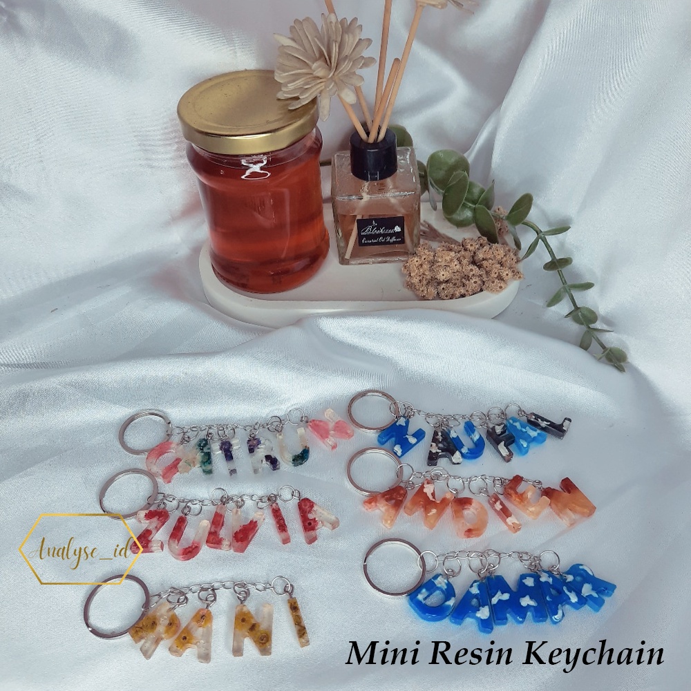 Jual Custom Mini Resin Keychain | Gantungan Kunci Kecil Huruf Angka ...