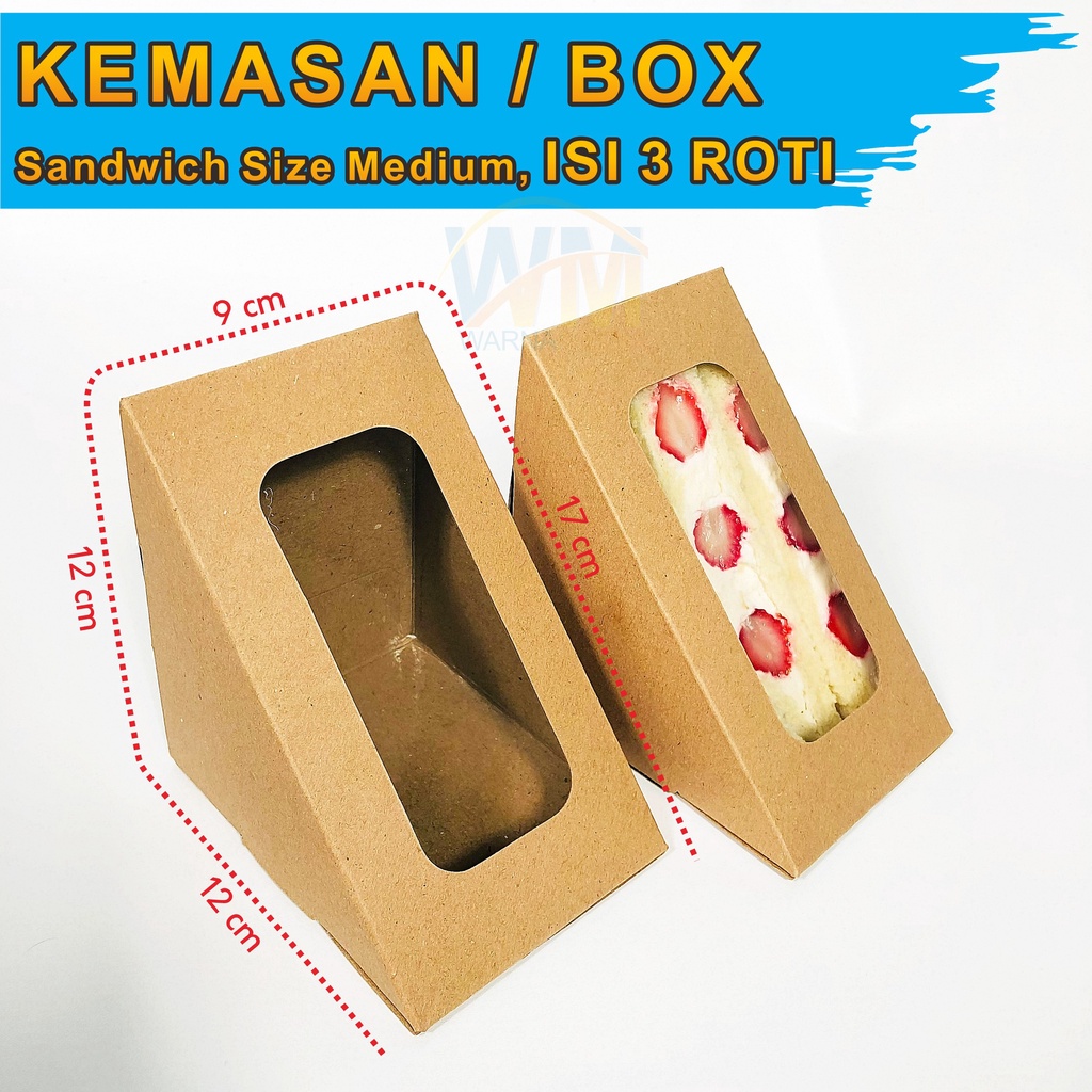 Jual Box Sandwich Isi 3 Roti / Sandwich Box Fruit Sando / Kemasan ...