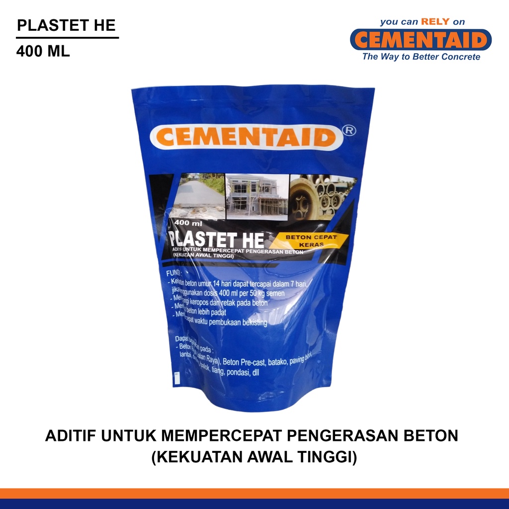 Jual CEMENTAID - PLASTET HE Penguat Beton, mengurangi keropos dan retak ...