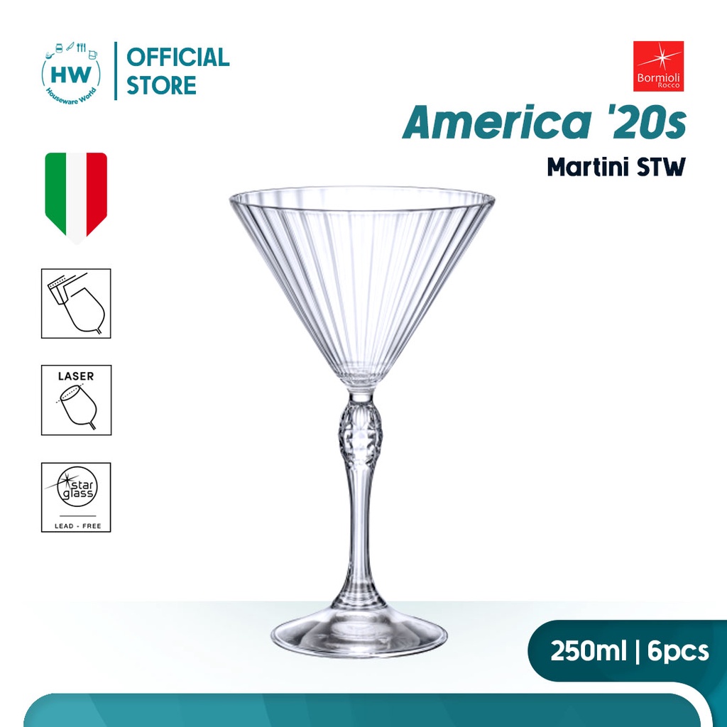 Jual Bormioli Rocco Gelas Martini STW America '20s 250ml - 6pcs ...
