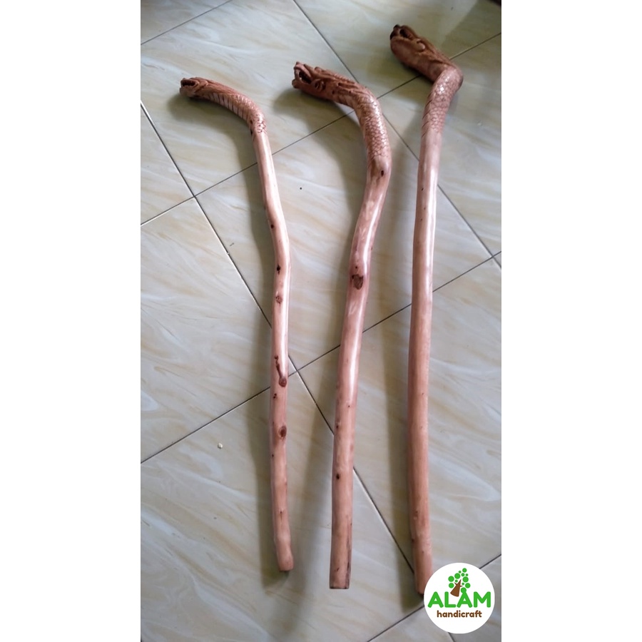 Jual Tongkat jalan kayu stigi ukir naga | Shopee Indonesia